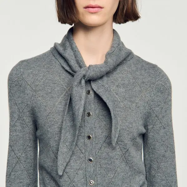 Sandro Pointelle Knit Cardigan
