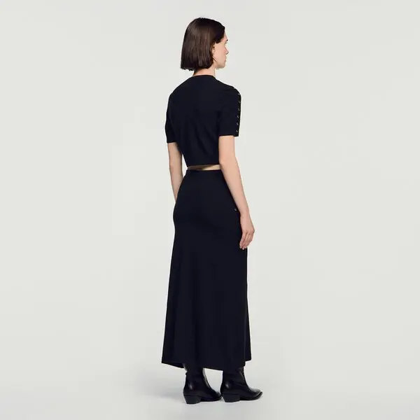 Sandro Cropped Wool And Cashmere Sweater