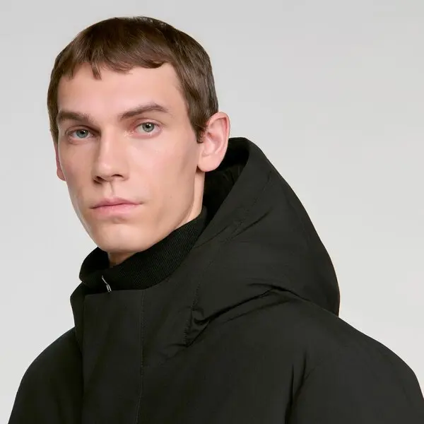 Sandro Zip-up Hooded Parka - Black