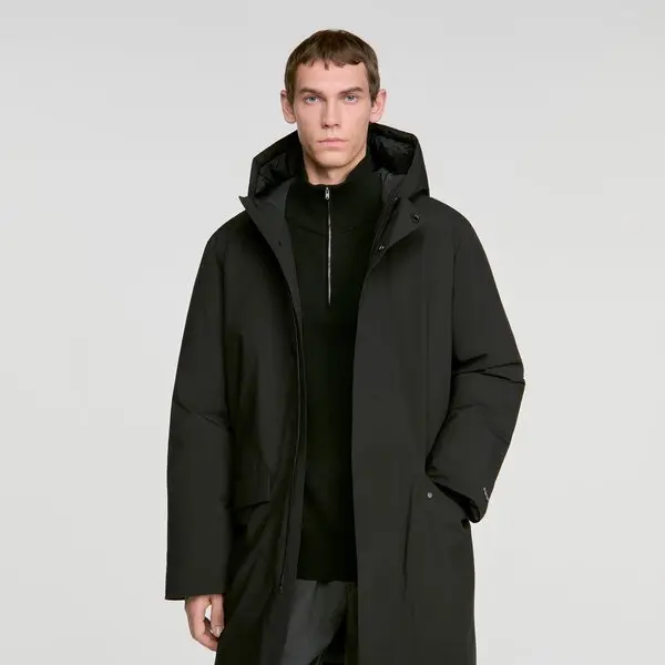 Sandro Zip-up Hooded Parka - Black