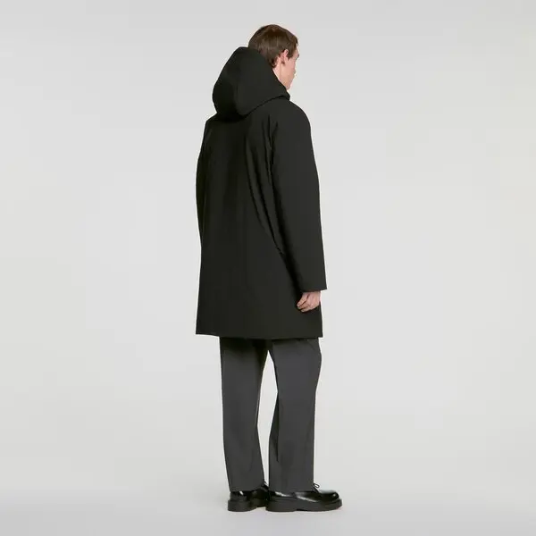 Sandro Zip-up Hooded Parka - Black