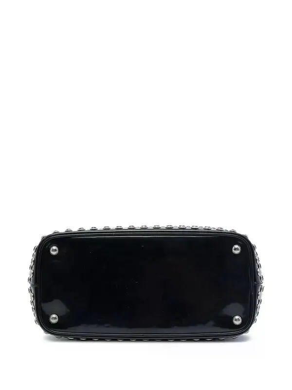 Prada 2010-2026 Spazzolato Leather Studded Crystal Tote Bag