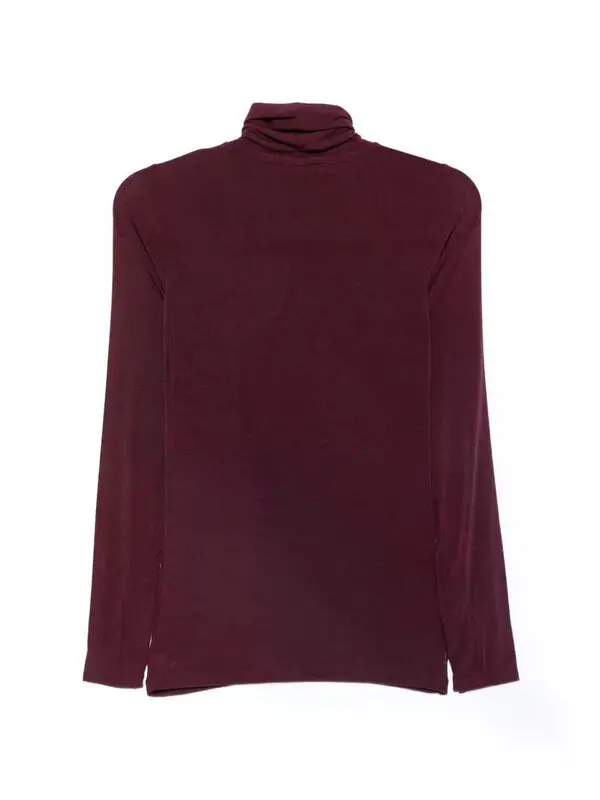 SOLOTRE Button-cuff Roll-neck Top