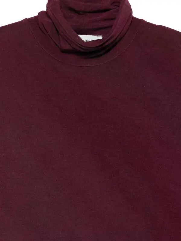 SOLOTRE Button-cuff Roll-neck Top