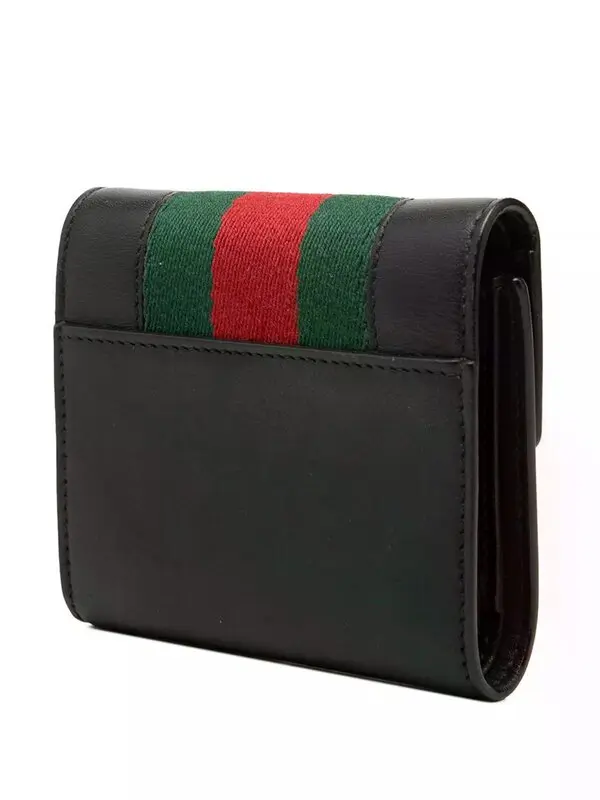Gucci 2000-2015 Calfskin Web Sylvie Trifold Wallet Small Wallets