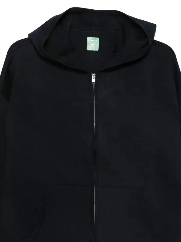 FLANEUR Zip-up Logo-patch Hoodie