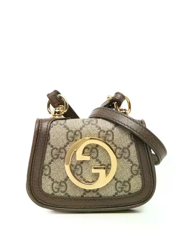 Gucci 2016-2026 Gg Supreme Blondie Card Case On Strap Crossbody Bag - Neutrals