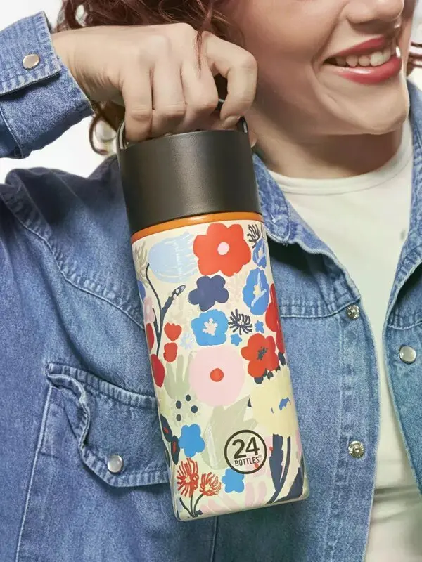 24BOTTLES Domenica Floral-print Spin Bottle - Neutrals