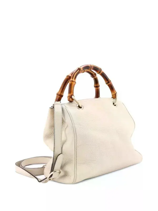 Gucci Bamboo Shopper Leather Small Tote Bag - Neutrals