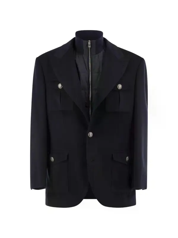 Brunello Cucinelli Removable-gilet Single-breasted Wool Blazer