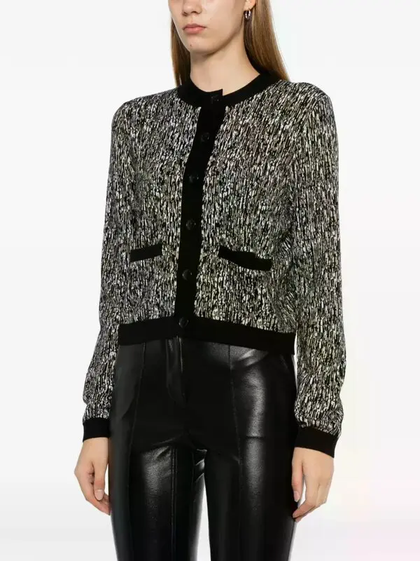 AGNES B. Marled Front-button Cardigan