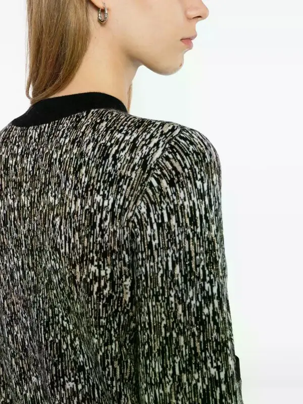 AGNES B. Marled Front-button Cardigan