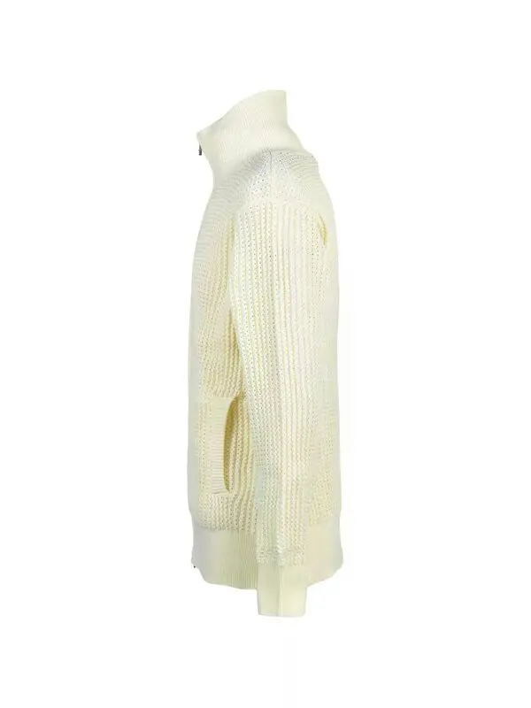 BREATH Ribbed-knit Zip-up Cardigan