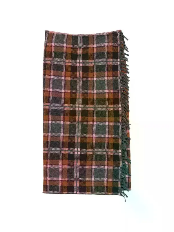 Guest In Residence Plaid Fringed Skirt - Brown