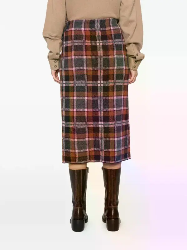 Guest In Residence Plaid Fringed Skirt