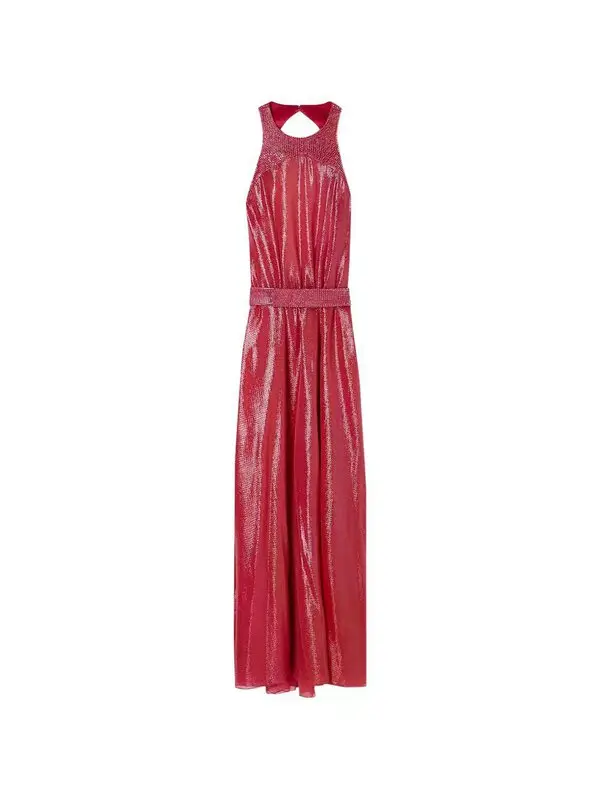 Giorgio Armani Crystal-embellished Halterneck Maxi Dress