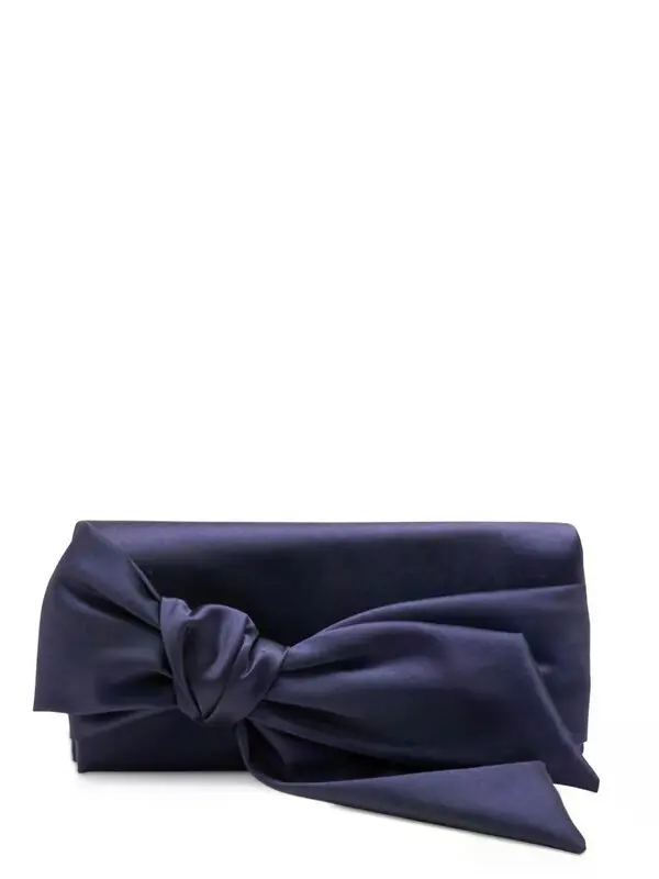 Carolina Herrera Karlita Bow-detail Clutch Bag - Blue