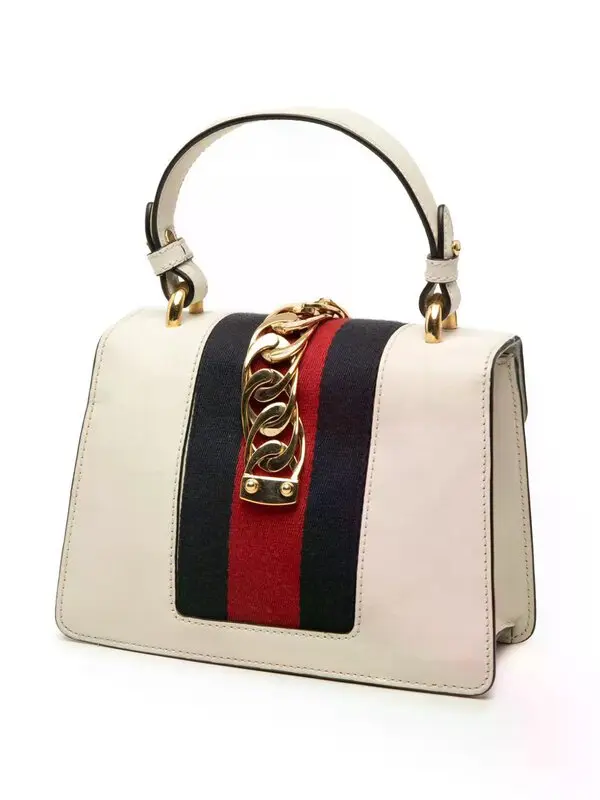 Gucci 2000-2015 Mini Calfskin Web Sylvie Top Handle Bag Satchel