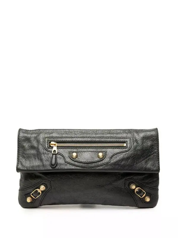 Balenciaga 2012-2024 Lambskin Motocross Giant 12 Envelope Clutch Bag