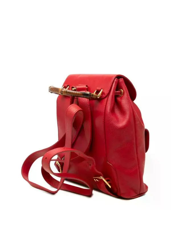 Gucci 20th Century Calfskin Bamboo Drawstring Backpack