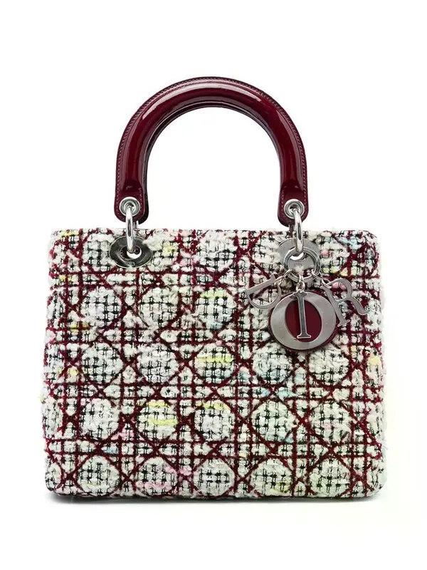 Dior 2011 Medium Tweed Cannage Lady Satchel