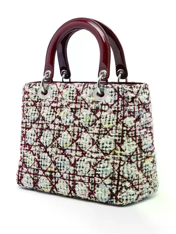 Dior 2011 Medium Tweed Cannage Lady Satchel