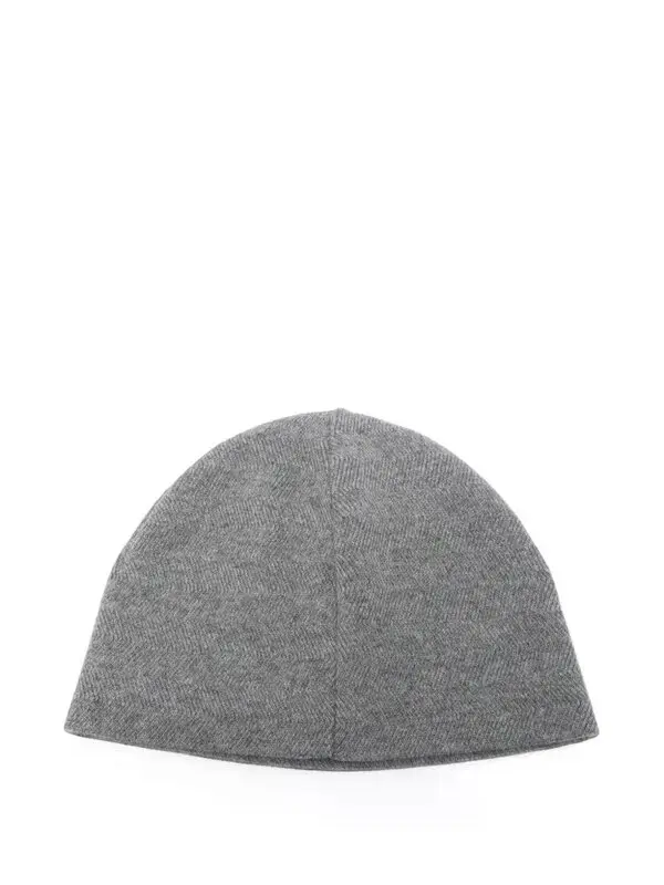 Jacquemus Herringbone-knit Beanie Hat - Grey