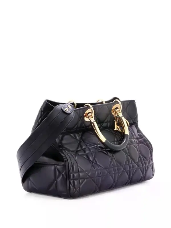 Dior Lady 95.22 Bag Cannage Embossed Leather Large Tote Bag