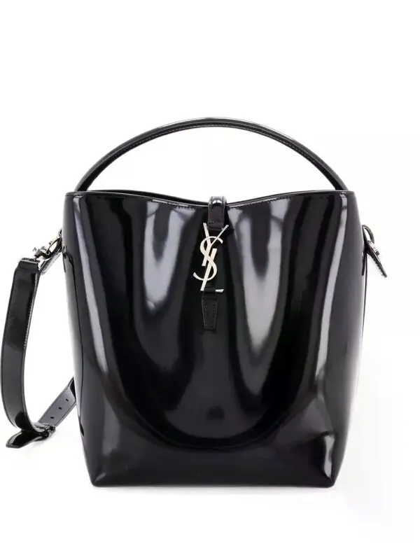 Saint Laurent Le 37 Patent Bucket Bag - Black