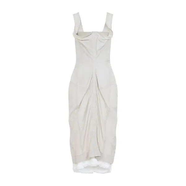 Bottega Veneta Silk Taffeta Bustier Dress - Gray
