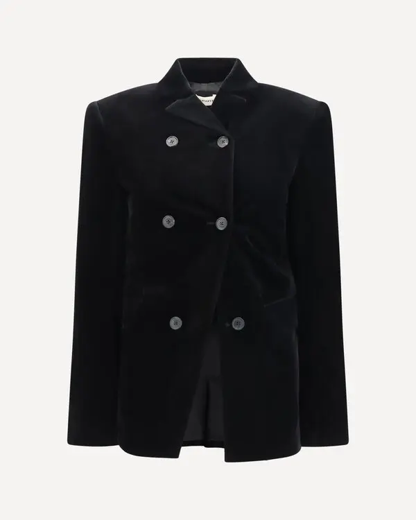 Khaite Rolo Stretch-velvet Double-breasted Jacket