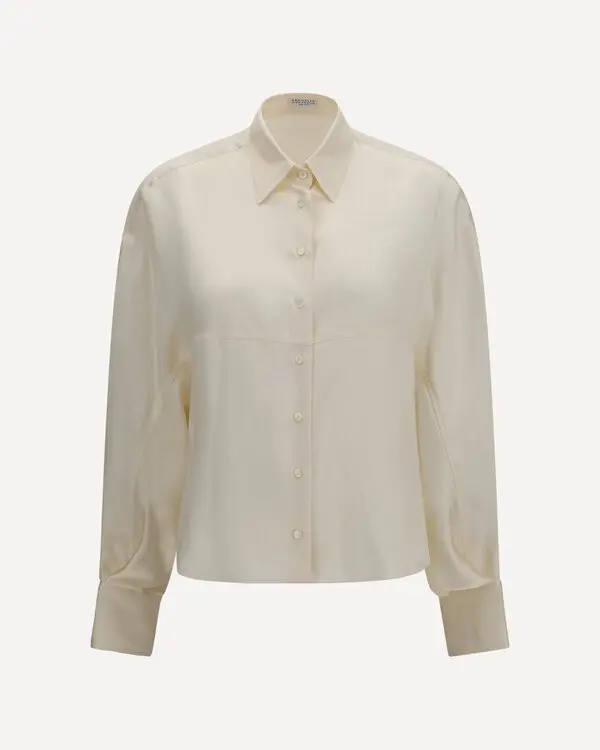 Brunello Cucinelli Silk Shirt Feale - Cream