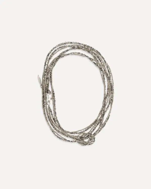 Brunello Cucinelli Hematite And Sterling Silver 925 Wrap Bracelet