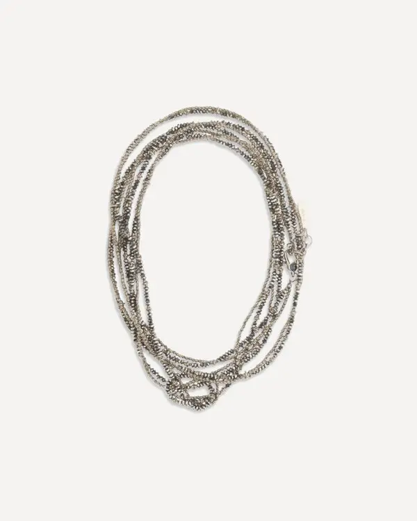 Brunello Cucinelli Hematite And Sterling Silver 925 Wrap Bracelet