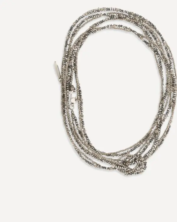 Brunello Cucinelli Hematite And Sterling Silver 925 Wrap Bracelet