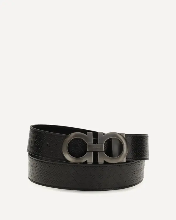 FERRAGAMO Reversible Gancini Leather Belt
