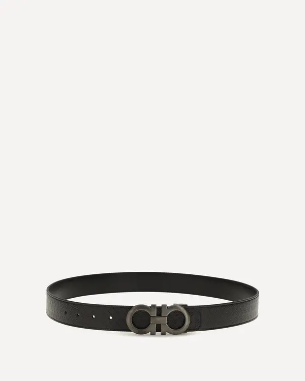 FERRAGAMO Reversible Gancini Leather Belt