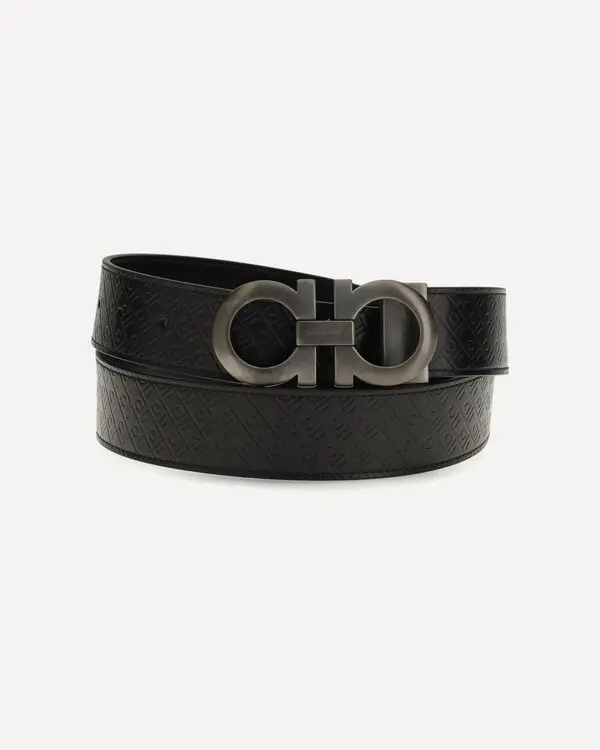 FERRAGAMO Reversible Gancini Leather Belt