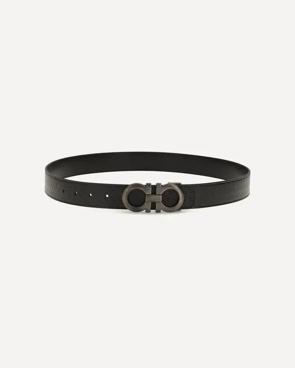 FERRAGAMO Reversible Gancini Leather Belt