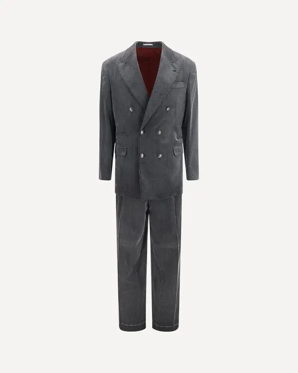 Brunello Cucinelli Ribbed Double-breasted Suit