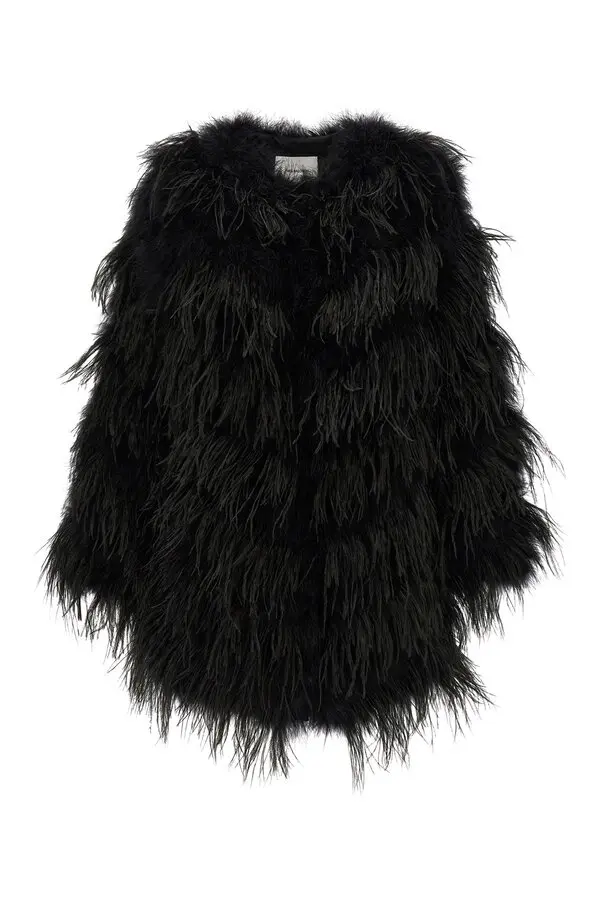 YVES SALOMON Feather Caban - Black