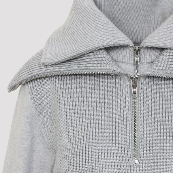 Balenciaga Balenciciaga Double Collar Camionneur Sweater - Gray