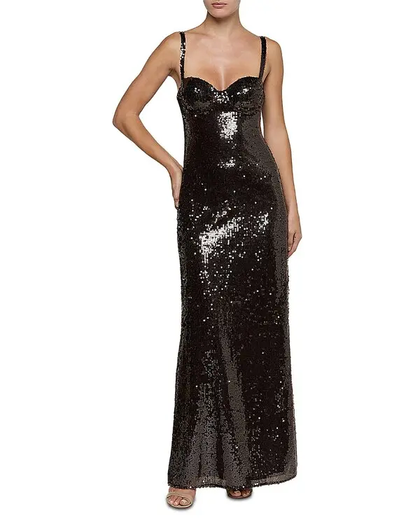 L'Agence Sayla Sequin Bias Cut Maxi Dress