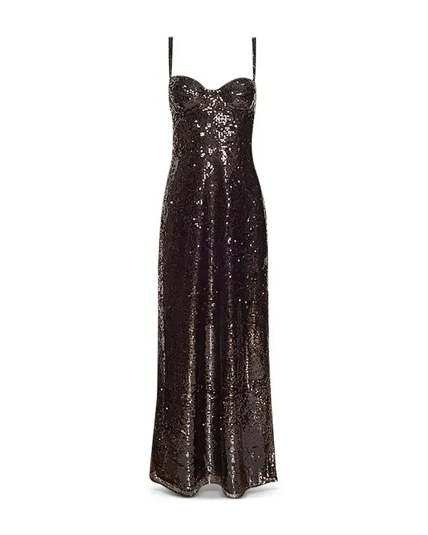 L'Agence Sayla Sequin Bias Cut Maxi Dress