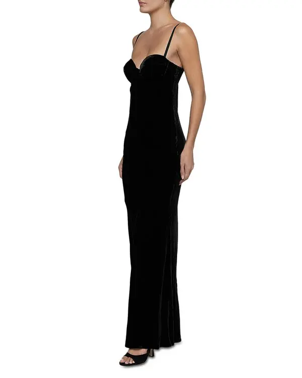 L'Agence Sayla Velvet Bias Cut Maxi Dress