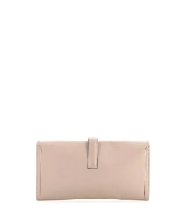 Hermès Jige Elan Swift Leather Clutch - Gray