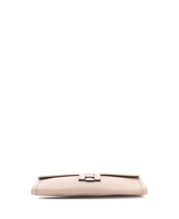 Hermès Jige Elan Swift Leather Clutch - Gray
