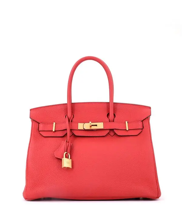 Hermès Birkin 30 Togo Leather Satchel With Gold Hardware - Geranium