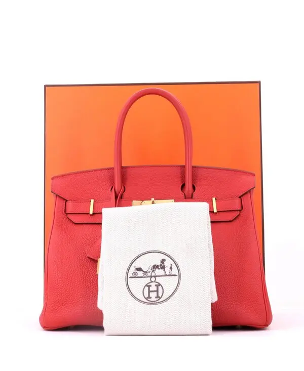 Hermès Birkin 30 Togo Leather Satchel With Gold Hardware - Geranium