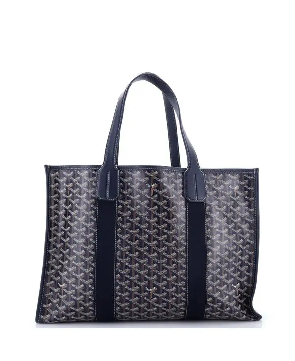 Goyard Mm Villette Tote Printed Coated Canvas - Blue/ Blue/ Brown